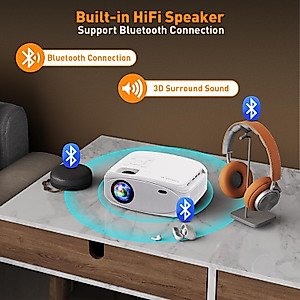 CRAZVIEW Projector, 5G Portable Video Projector with WiFi and Bluetooth Function, 9500L Outdoor Projector Native 1080P Support 350 Inch Display, Compatible with Android/iOS/TV Stick/Computer