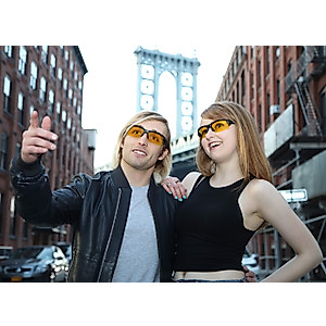 NOVATICA Night Driving Semi Polarized TAC Glasses – Yellow Clear Lens - UV Protection - Men & Women with Accessories