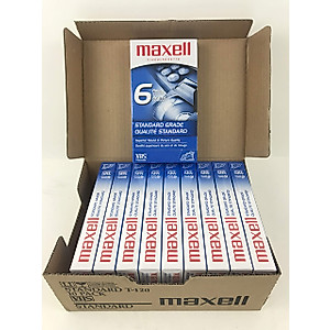 Maxell T-120 VHS 6-Hours Videocassette - 10 Pack