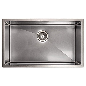 ZLINE 30" Meribel Undermount Single Bowl Scratch Resistant Stainless Steel Kitchen Sink with Bottom Grid (SRS-30S)