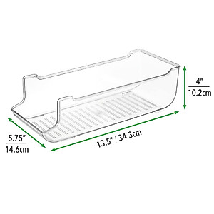 mDesign Large Plastic Pop/Soda Can Dispenser Storage Organizer Bin for Kitchen Pantry, Countertops, Cabinets, Refrigerator - Holds 9 Cans - BPA Free, Food Safe, 2 Pack - Clear