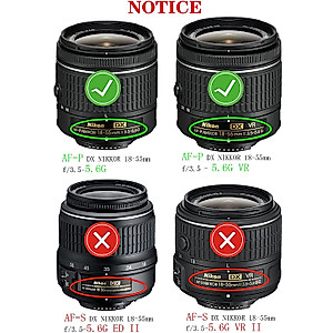 55mm Lens Cap Cover Compatible for Nikon D3500 D3400 D5600 D5500 D7500 for AF-P(Not for AF-S) DX Nikkor 18-55mm f/3.5-5.6G VR,AF-P DX Nikkor 18-55mm f/3.5-5.6G,HUIPUXIANG [2 Pack]