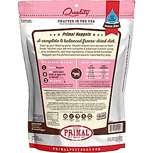 Primal Freeze Dried Cat Food Nuggets Beef & Salmon, Complete & Balanced Scoop & Serve Healthy Grain Free Raw Cat Food, Crafted in The USA (14 oz)