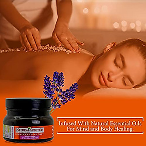 Natural Solution WBM Himalayan Salt Body Scrub with Organic Lavender Oil, Relaxing and Purifying Deep Cleansing – 12.3 oz, 10.6 Oz