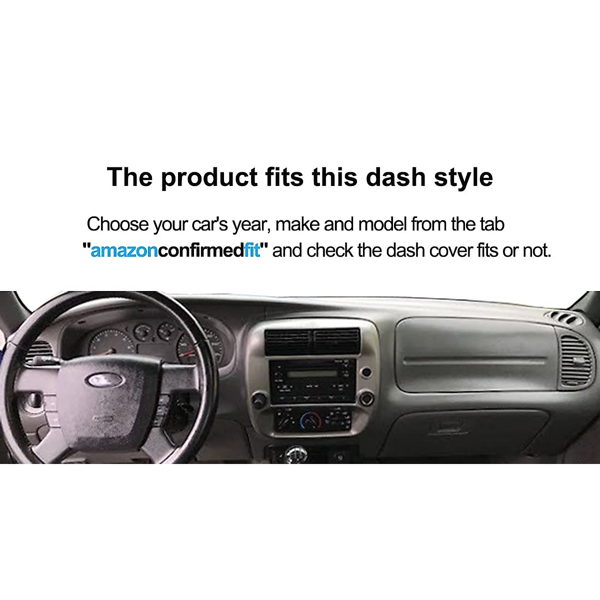 Yiz Dash Cover Mat Custom Fit for Ford Ranger 1995-2011,Ford Explorer 1995-2001,Mercury Mountaineer 1997-2001 and Mazda B2300 B2500 B3000 B4000 1995-2010,Dashboard Cover Pad Carpet (Black) J35