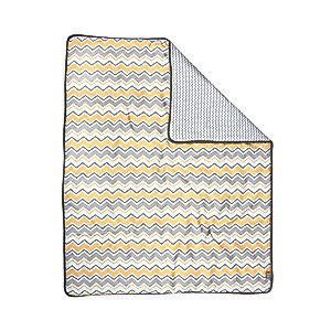 Trend Lab Buttercup Zigzag 3 Piece Crib Bedding Set, Can Be Used As A Blanket Or A Playmat for Tummy Time, Includes Quilt, Fitted Crib Sheet and Skirt