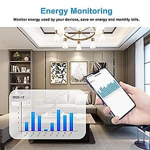 Ampai HomeKit Smart Plug Compatible With Alexa, Siri, Google Home - Energy Monitoring Smart Outlet - Remote Control - 2.4GHz Wi-Fi - 15Amp