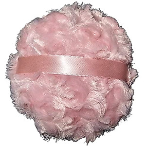 Silky Pink Rosebud Powder Puff for Dusting Powder 4 1/2 Inch Diameter