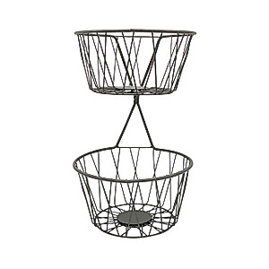 Spectrum Diversified Paxton 2-Tier Server for Storage and Organization of Fruit Vegetables Snacks and More, Large, Industrial Gray