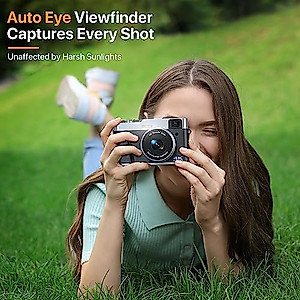 VAHOIALD 4K Digital Camera for Photography, Autofocus 4K Camera with Viewfinder 16X Anti-Shake Video Camera Vlogging Camera for YouTube Compact Point and Shoot Digital Cameras with 32GB SD Card