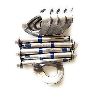 Fixe Stainless Steel 3/8" Hanger & Powers 5 Piece Bolt - 3 1/2" - Combo - 5 Pack