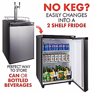 Kegco HBK209S-2 Keg Dispenser, stainless steel,2 Faucet without Kegs