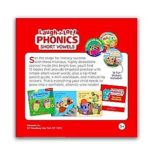 Laugh-A-Lot Phonics: Short Vowels (Parent Pack): 12 Engaging Books That Teach Key Decoding Skills to Help New Readers Soar