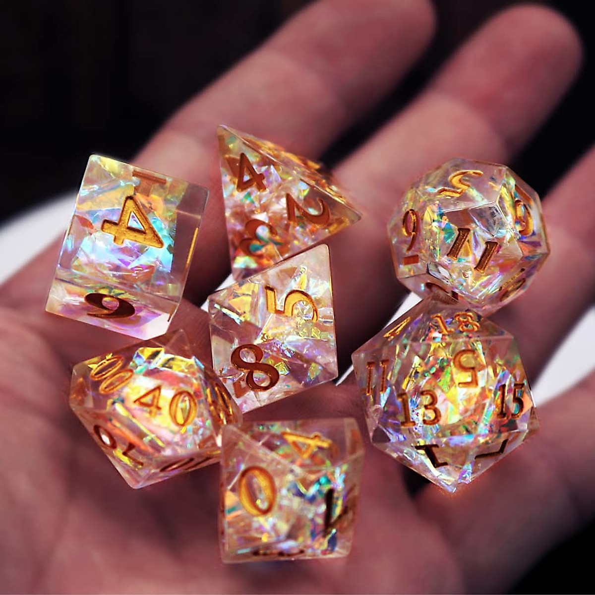 Tabletop RPG DND Dice Set Mirrored Multibody Dice Set of 7 Includes Decoration Dungeons & Dragons Dice Playthings