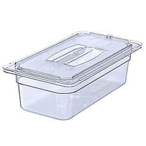 Carlisle FoodService Products Plastic Food Pan 1/3 Size 4 Inches Deep Clear (Pack of 6)