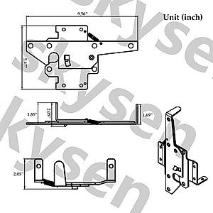 skysen Carbon Steel Self Closing Vinyl Fence Single Gate Hinge and Latch Hardware Kit -2 Hinges and 1 Latch (Single Gate Kit-cs)