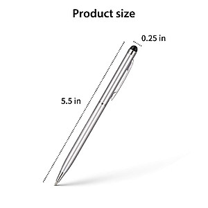 32 Pieces Stylus Pen for Touch Screens, 2 in 1 Universal Ballpoint Fine Tip Stylus Metal Pens, Black Ink, for Most Capacitive Touch-Screen Phone Tablet (Black, Silver)