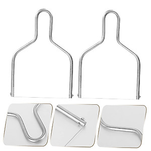FELTECHELECTR 2pcs Goose Liver Splitter Cheese Slicers Manual Cheese Grater Kitchen Wire Cutter Raclette Butter Steel Slicing Cutter Cheesecake Slicer Butter Wire Cutter Silver Stainless Steel