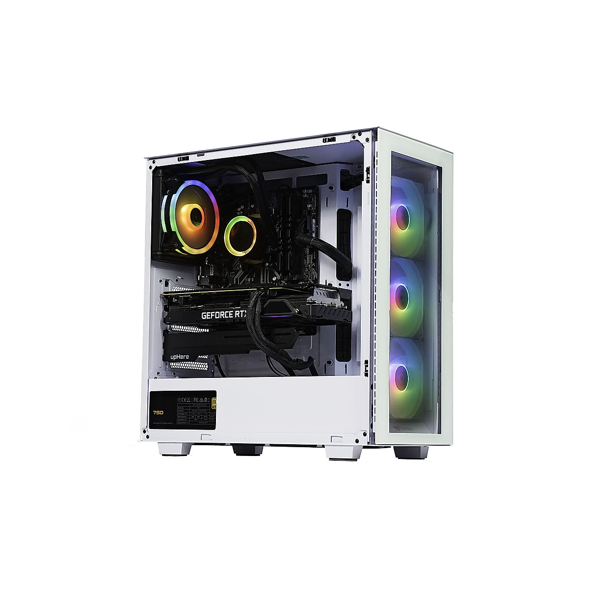 Velztorm Gladio CTO Powerful Gaming Desktop PC Liquid-Cooled (AMD Ryzen 9 5900X 12-Core, 32GB DDR4, 1TB PCIe SSD + 1TB HDD (3.5), GeForce RTX 3070 8GB, WRGB Fans, AC WiFi, BT, Win 10H) VELZ0002