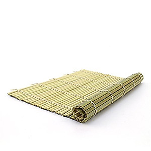 BambooMN 6x Green Bamboo Sushi Rolling Mat Set, Bulk Sushi Roller Mats 9.5", All Natural Bamboo