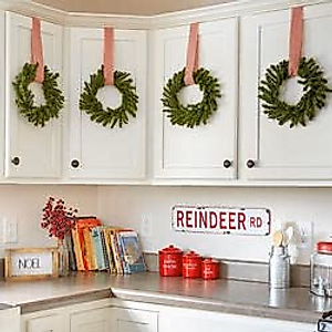 Pack of 2 Artificial Holiday Pine Wreaths (7 Inch) by Factory Direct Craft - Small Christmas Pine Wreaths Holiday Decoration for Kitchen Cabinets, Dining Room Chairs and Holiday Tables