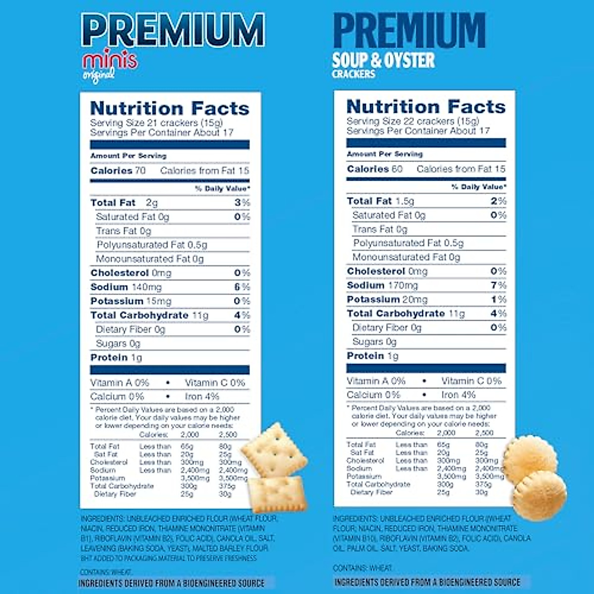 Premium Saltine Crackers Variety Pack, 2 Bags Oyster Crackers , 2 Boxes Minis Saltine Crackers, 4 Packs