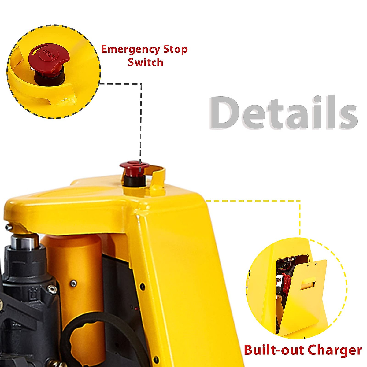 Xilin Electric Powered Pallet Jack 3300lbs Capacity Lithium Battery Mini Type Walkie Pallet Truck 48"x27" Fork Size