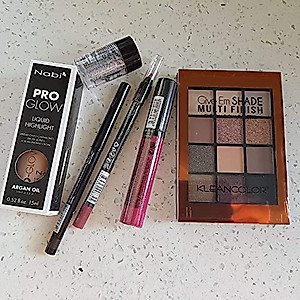Glam Lux Beauty Bundle Box of 5 Full Size Cosmetic Products, Great gifts under $10, Includes a range of products eyeshadow, eyeliners, lip liners, glitter, lip gloss, bronzers, & highlighters