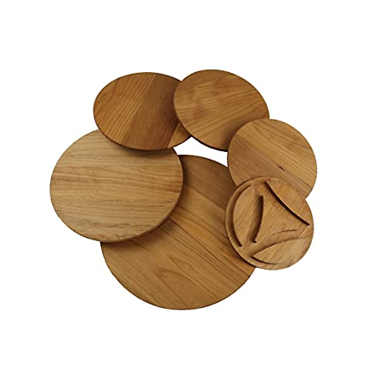 Enclume Solid Alder Wood Shelves for 6-Tier Gourmet Stand Shelf Set, Dimensions: Min. 7.13" Dia. X Max. Dia. 12.75" x .625" Thick ~ Weight: 6 lbs