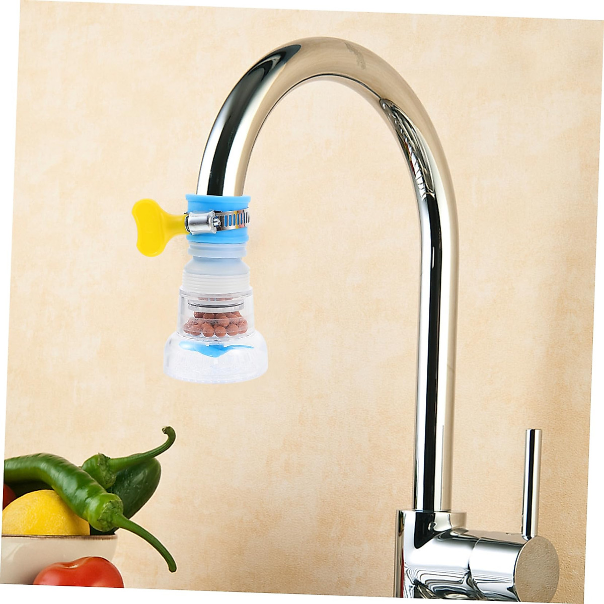 HOMSFOU 3pcs faucet filter strainer water saving aerator adapter for kitchen sink clean faucet purifier kitchen faucet extension water saving tap soft rubber Nozzle household rotatable