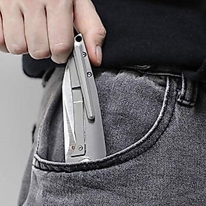 Kizer VK1-FL Pocket Knife, 3.35 Inch S35VN Steel Blade with Titanium Handle, Hidden Flipper, Hunting Camping Outdoor Knife -Ki4565A1