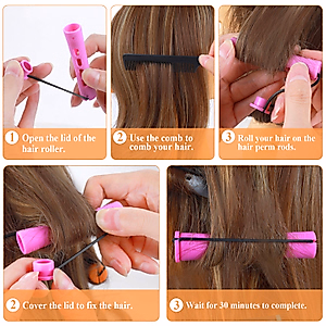 SPTHTHHPY Perm Rods and 100 Pieces 5 Sizes Hair Rollers with Hair Cold Wave Rods Hair Curler for Women Long Short Hair DIY Hairdressing Styling Tools(5 Colors)