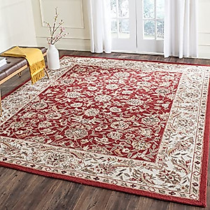 SAFAVIEH Chelsea Collection Accent Rug - 2'6" x 4', Burgundy & Ivory, Hand-Hooked French Country Wool, Ideal for High Traffic Areas in Entryway, Living Room, Bedroom (HK78B)