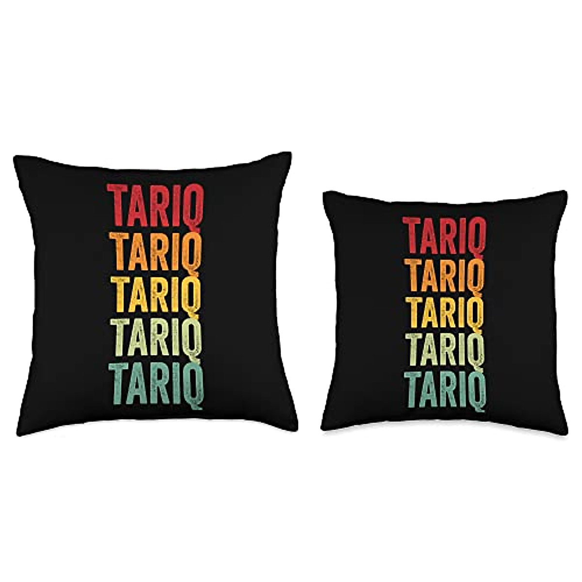 Team Tariq Rainbow Repetition of Tariq Name Text Throw Pillow, 16x16, Multicolor