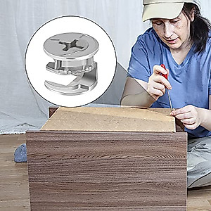 20 Pieces Furniture Cam Lock Fasteners 15mm x 12mm Furniture Cam Lock Nut Connectors Fittings for Cabinet Drawer Wardrobe Panel Connecting