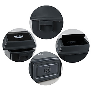 Saedy 6.5 Gallon Kitchen Garbage Can with Swing Cover, 4 Pack Plastic Trash Can, Gray