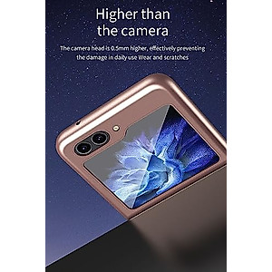 YJZSKRXFAK Case for Samsung Galaxy Z Flip5 5G 2023, Ultra Thin Slim Fit Elegant Business Smooth Cover Protective Cover Case for Galaxy Z Flip 5-Rose Gold