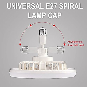 E27 Fan Light, Ceiling Fan with Lights, Enclosed Low Profile Fan Lights LED Dimmable with Light Kit Lamp, Modern Indoor Flush Mount Ceiling Fan for Living Room Bedroom, E27 Socket Easy to Install #B