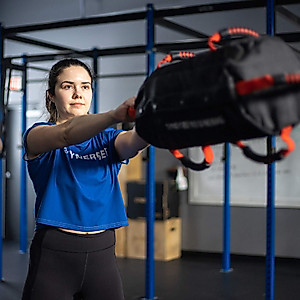 Synergee Pro Rogue Red Adjustable Fitness Sandbag with Filler Bags 10-40lbs Heavy Duty Weight Bag - Red