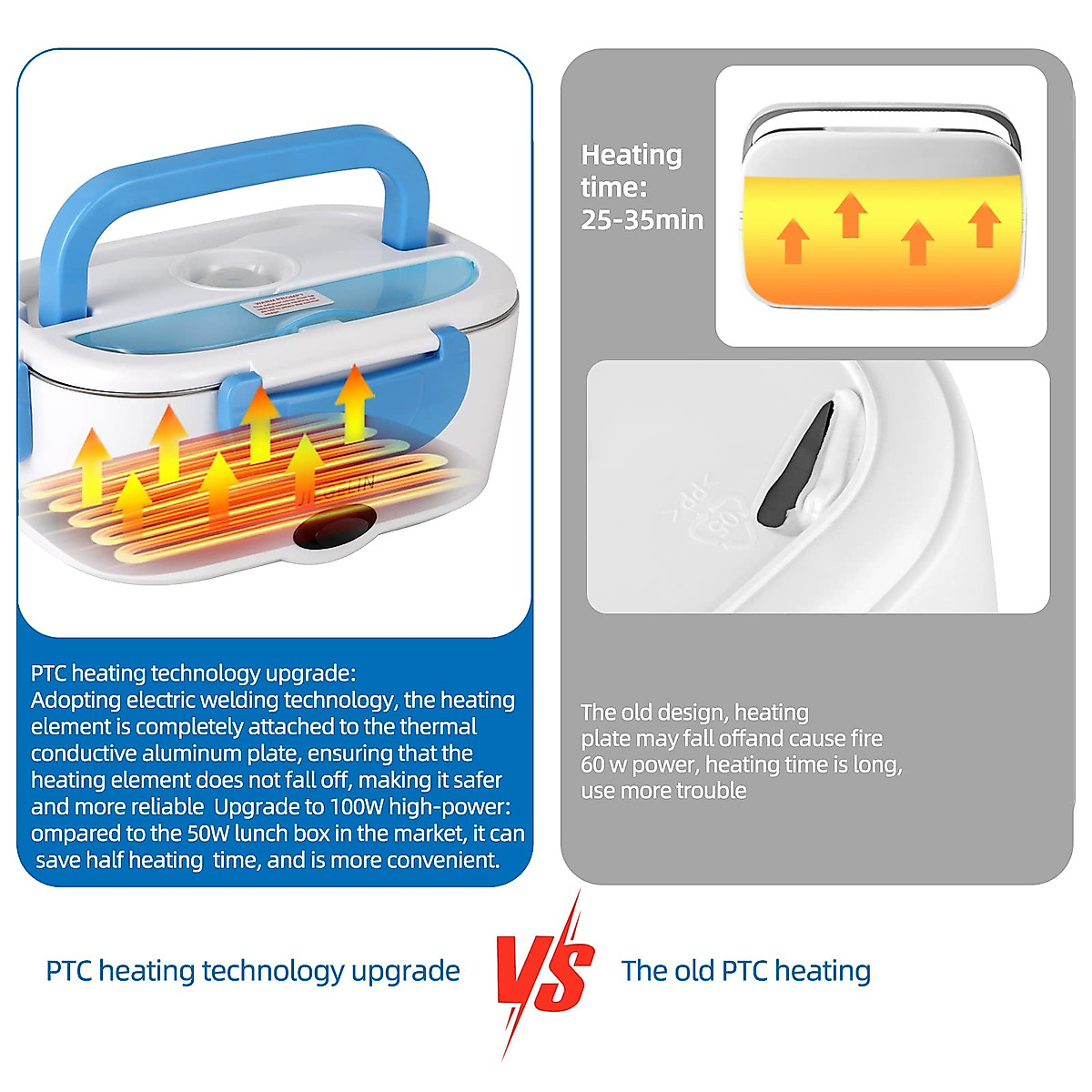 JIEGELIN electric lunch box for adults food heater,loncheras electricas para calentar almuerzo,bento box adult hot lunch box self heating portable food warmer for working men for car