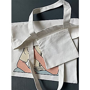 Canvas Tote Bag for women girls Aesthetic un verano Bunny sin ti Cloth Tote Shopping Bags School Shoulder Bag Reusable Bag