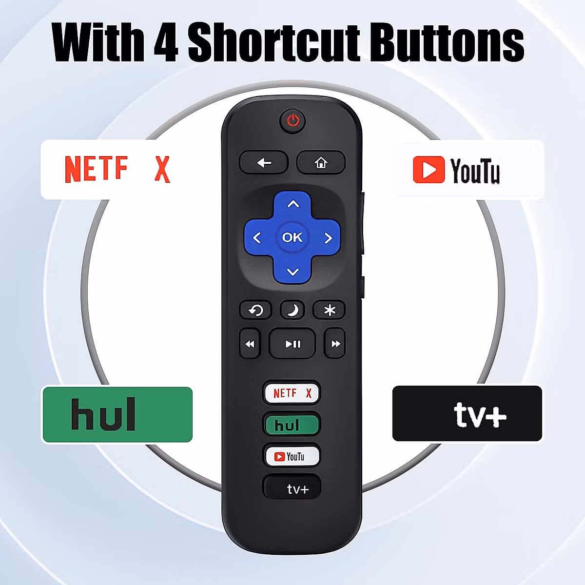 maqsai New Remote Control for R-KU -TV,Compatible TCL R-KU/Hisense R-KU/Onn R-KU/Sharp R-KU/Element R-KU/Westinghouse R-KU/Philips R-KU/Insignia R-KU/Jvc R-KU/RCA Smart TVs 【Pack of 2】
