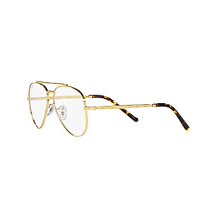 Ray-Ban RX3625V New Aviator Prescription Eyewear Frames, Legend Gold/Demo Lens, 58 mm