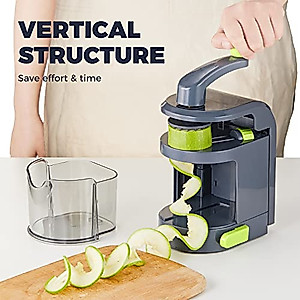 Kuchecraft Vegetable Spiralizer For Veggies (4-in-1 Rotating Blades) Zucchini Noodle Maker With Strong Suction Cup, Multipurpose Vegetable Slicer, Manual Zoodles Spiralizer For Zucchini Potato Pasta