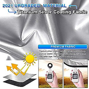 T TGBROS Windshield Sunshade for 2017 2018 2019 2020 2021 Chrysler Pacifica Minivan Window Sun Shade Foldable Sun Shield Upgrade Reflective Polyester Cover Block Heat and Sun