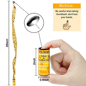 40 Pack Fly Strips Outdoor Sticky Hanging, Bug & Fruit Flies Traps Indoor Paper Rolls for Kitchen, Fly Gnat Ribbons Tape Killer Catcher for Home, Flying Insect Trap for Winged Insect, Mosquito