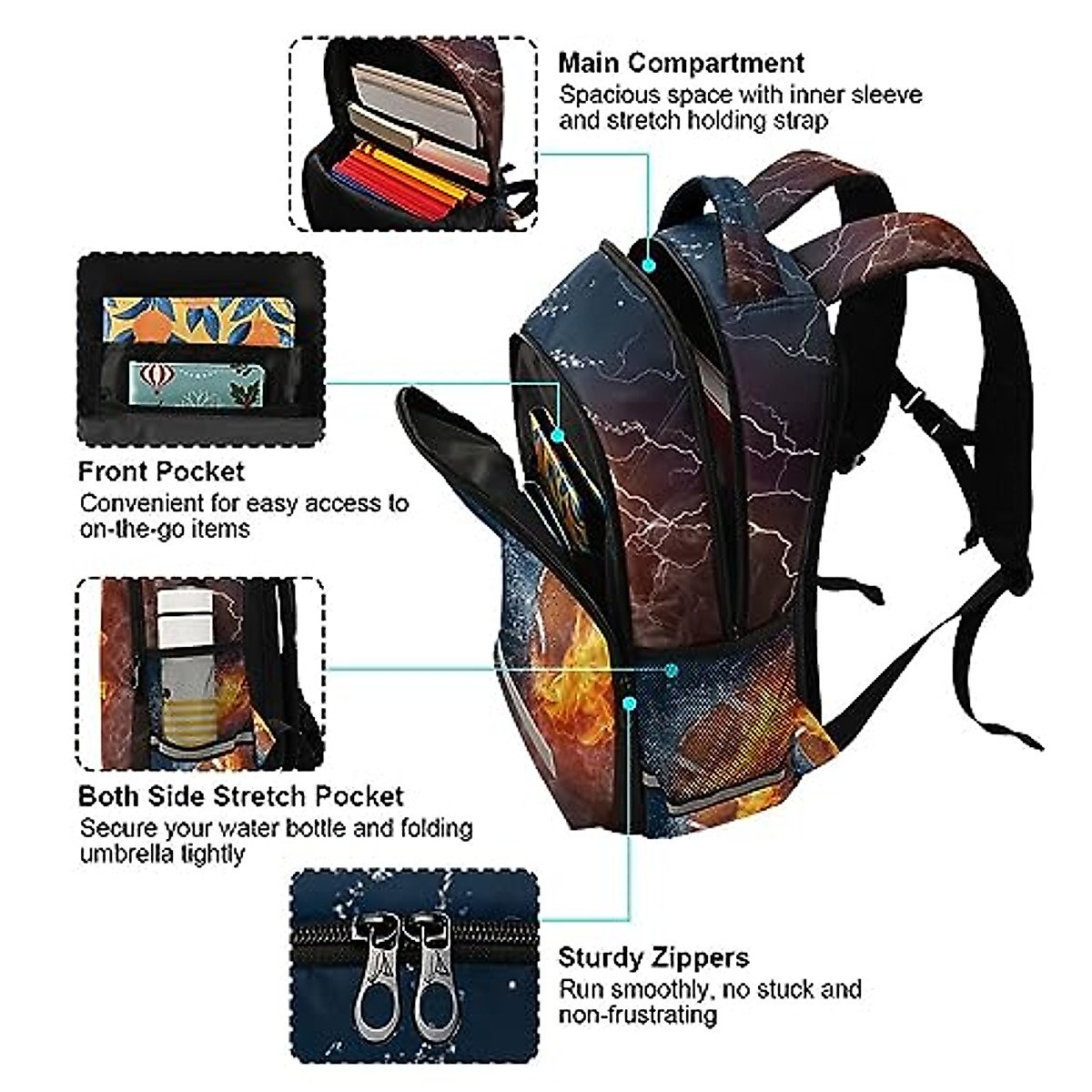 Sletend Durable Kids Backpack Boys Girls Elementary School Bags American Football School Book Bags for Teens Kindergarten Sturdy Lightweight Travel Gifts, Personalized Prints Student School Bag
