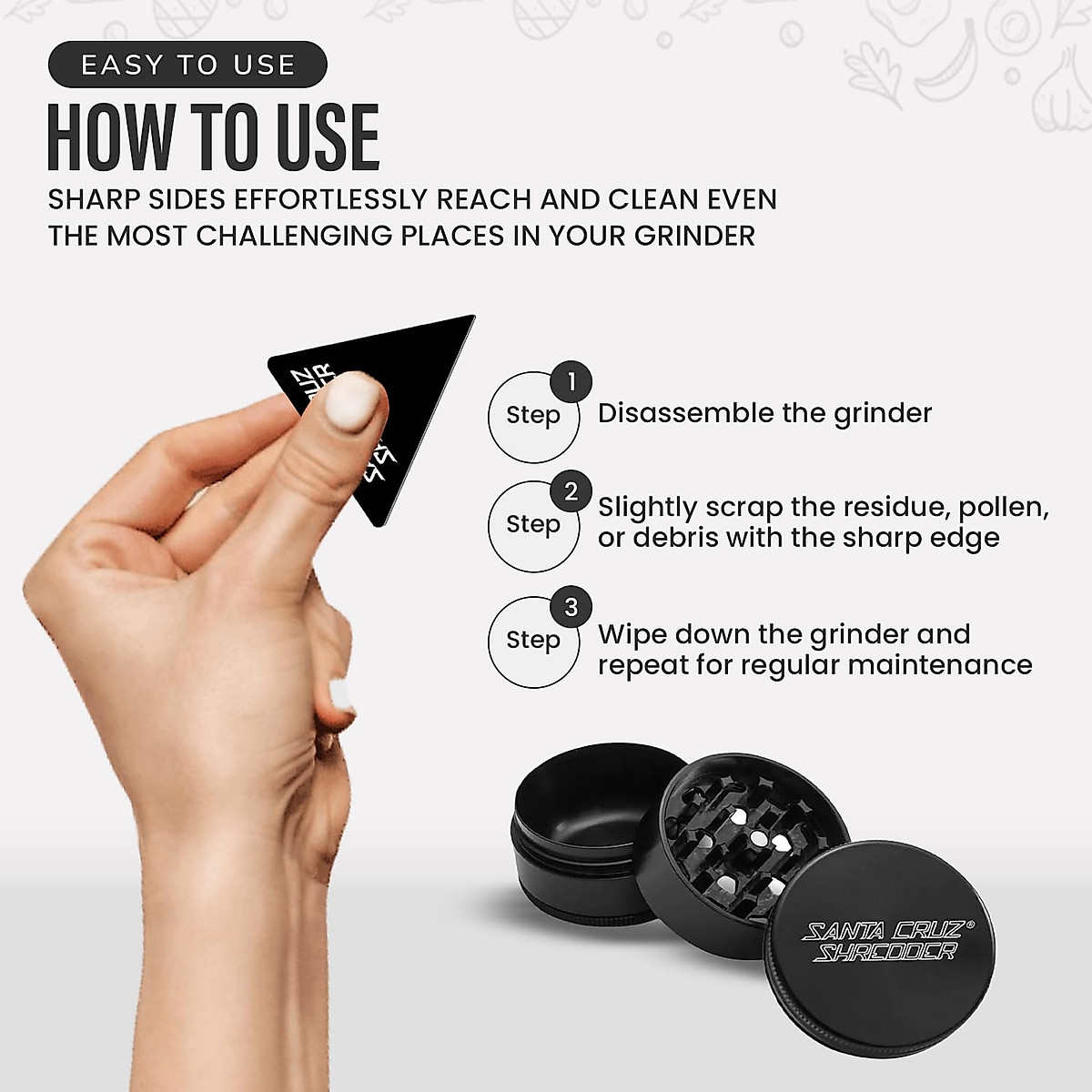 Santa Cruz Shredder Triangle Pick Tool, 1-Piece Scrapper for Hard to reach places (Black)