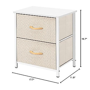 AZL1 Life Concept Storage Dresser Furniture Organizer Unit with 2 Drawers for Bedroom, Hallway, Entryway and Closets, Ivory, 17.7x19.7 inches
