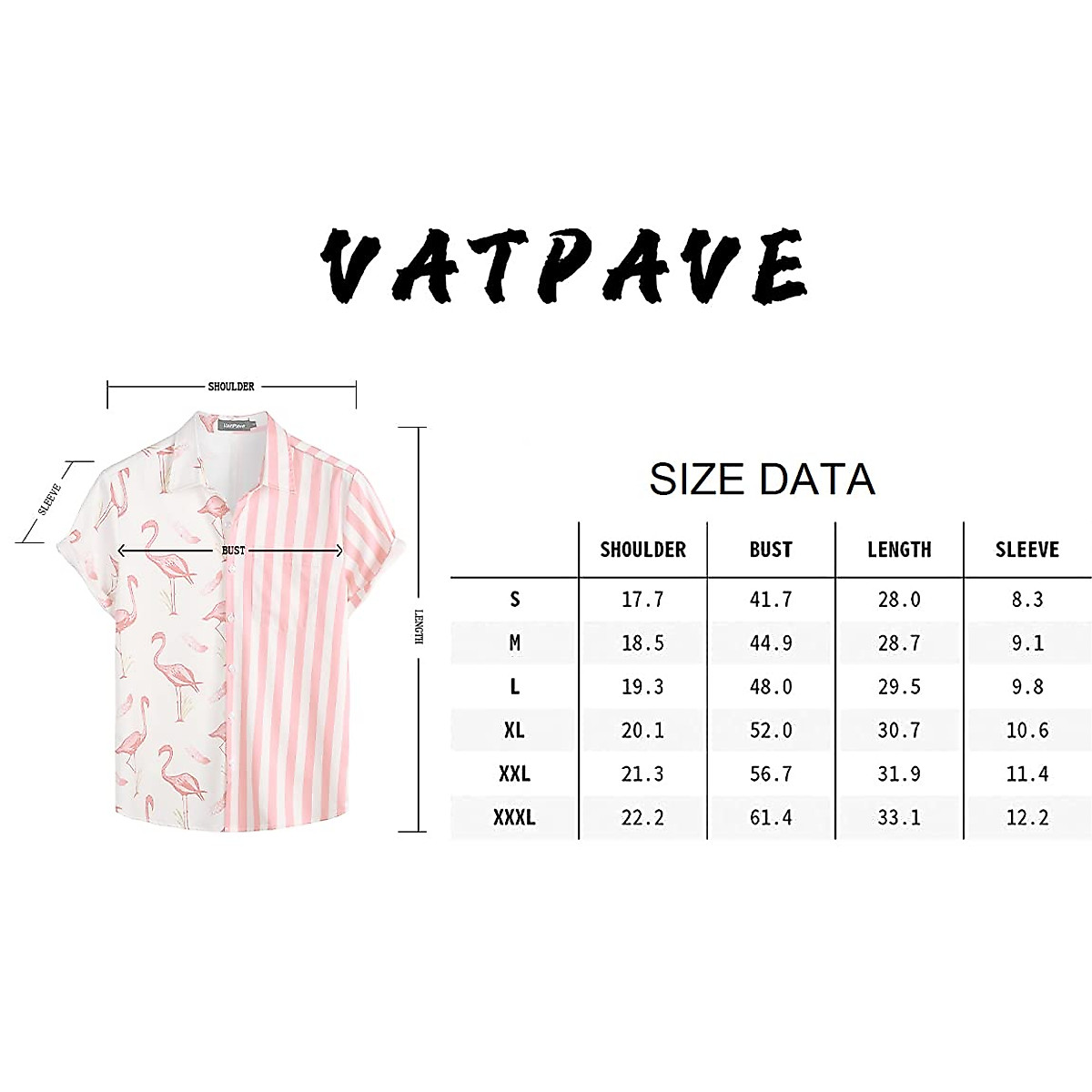 VATPAVE Mens Hawaiian Flamingo Shirts Casual Tropical Short Sleeve Button Down Shirt Summer Beach Shirts Small Black Leopard Beach